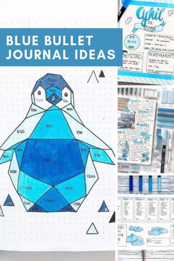 Blue Bullet Journal Inspiration {From weeklies to mood trackers!}