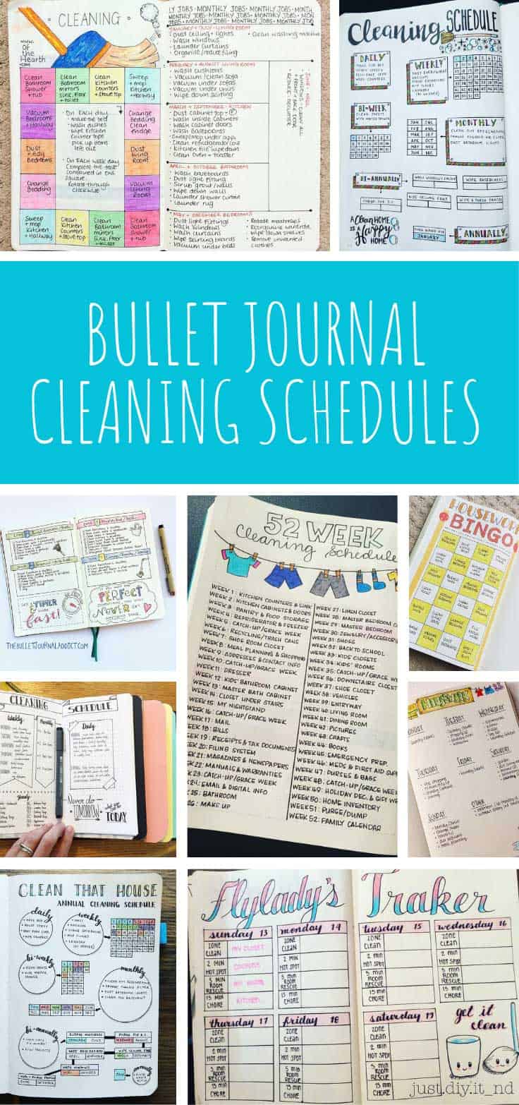 Bullet Journal Cleaning Schedules {to turn you into a domestic goddess!}