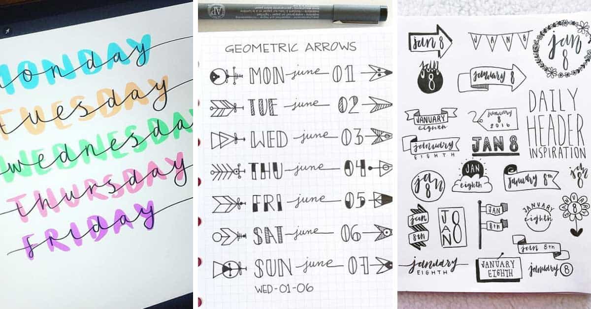Bullet Journal Headers Ideas {So good you'll want to copy them!}