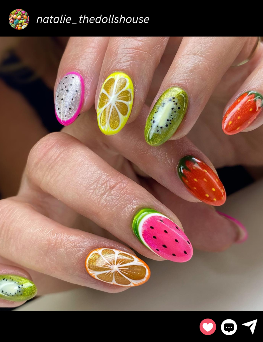 Nail 2024's hottest trend with these fruity nail designs