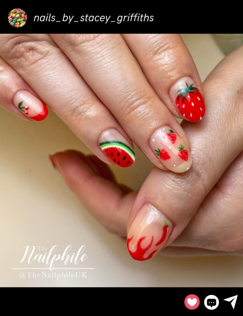 Nail 2024's hottest trend with these fruity nail designs