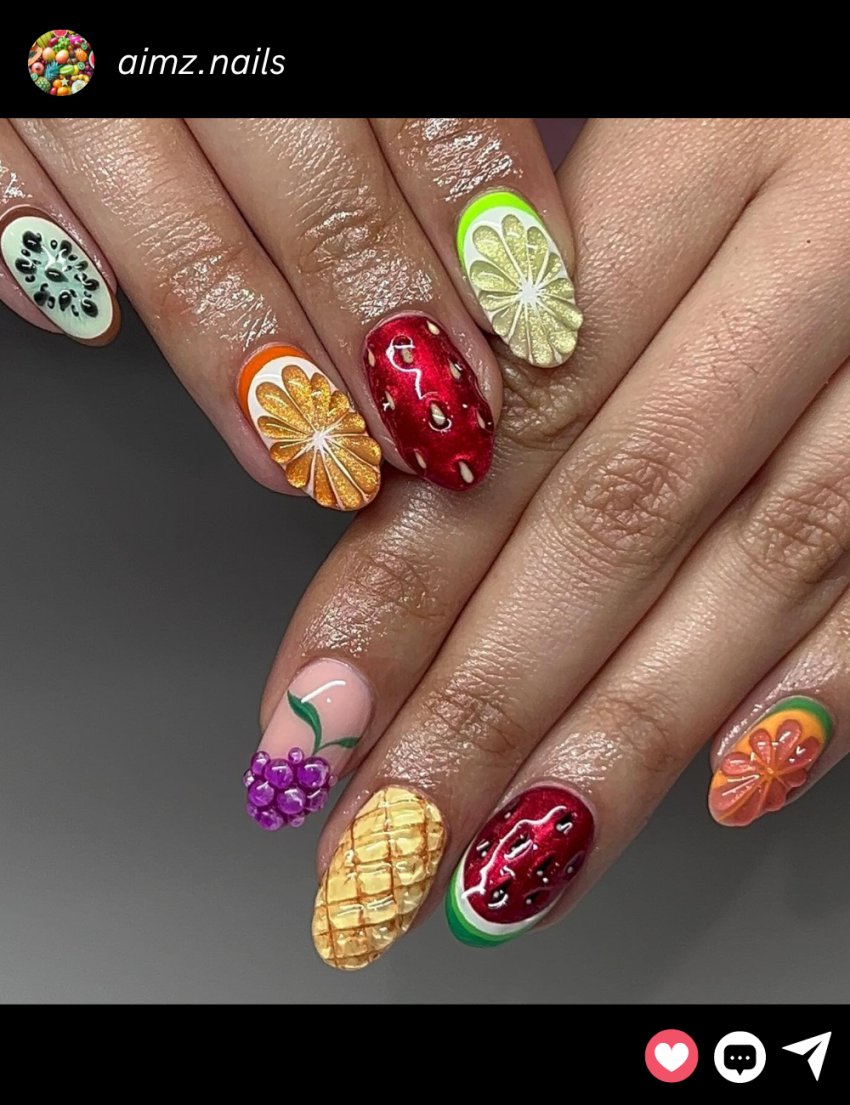 Nail 2024's hottest trend with these fruity nail designs