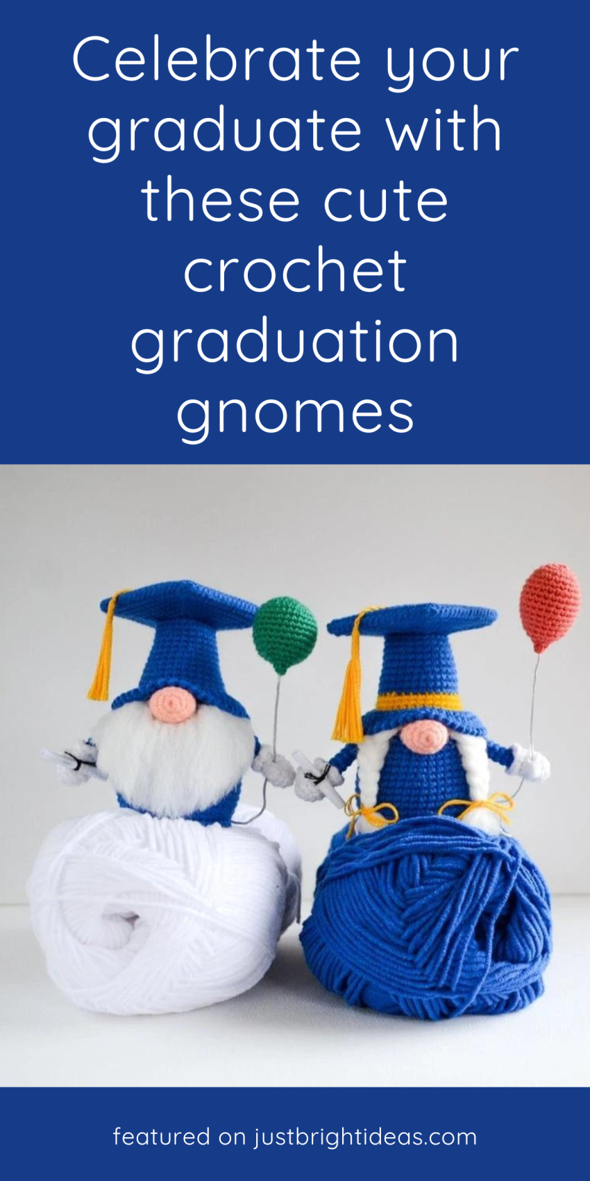 Celebrate your graduate with these cute crochet graduation gnomes