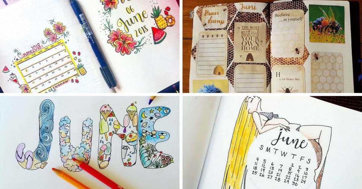10 bullet journal cover pages for june you'll totally want to copy!