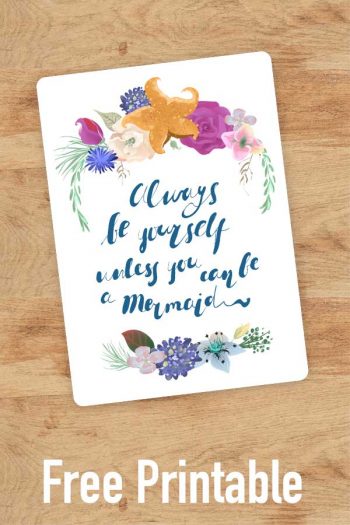 Free Mermaid Inspired Bullet Journal May Cover Page Printables