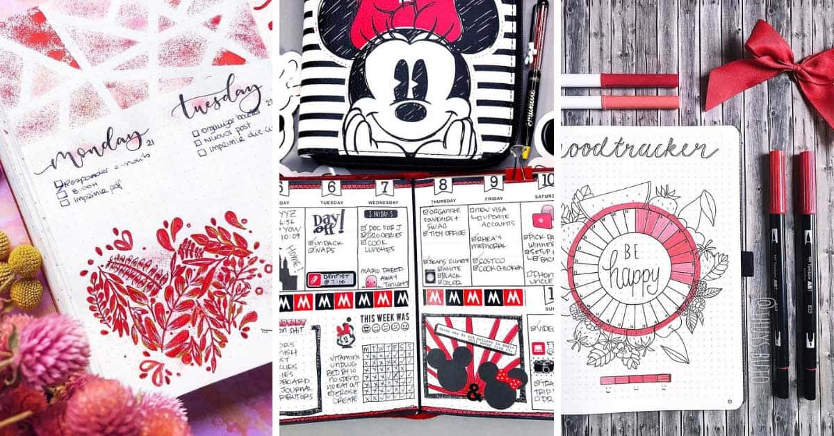 Red Bullet Journal Themes {Gorgeous spreads to inspire you!}