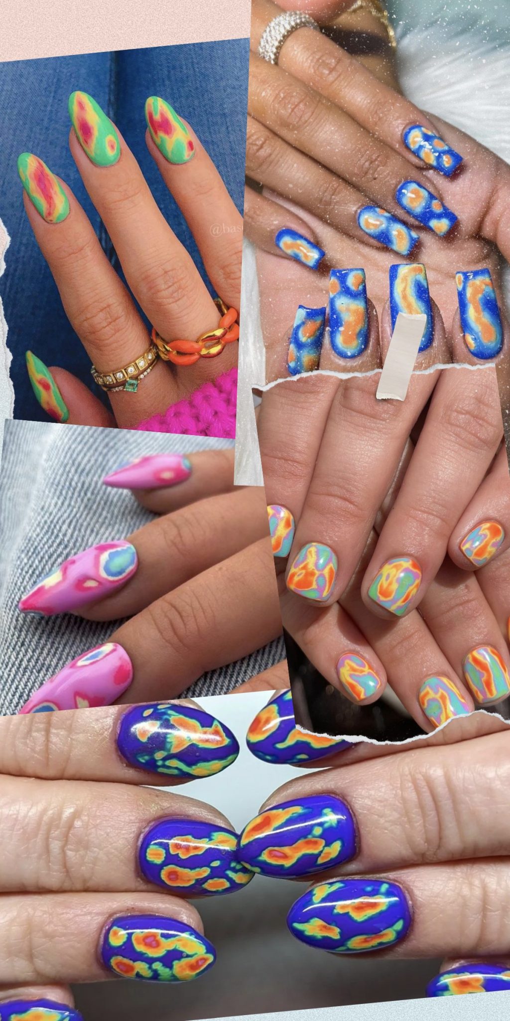 Heat Up Your Style: Stunning Thermal Map-Inspired Nail Designs