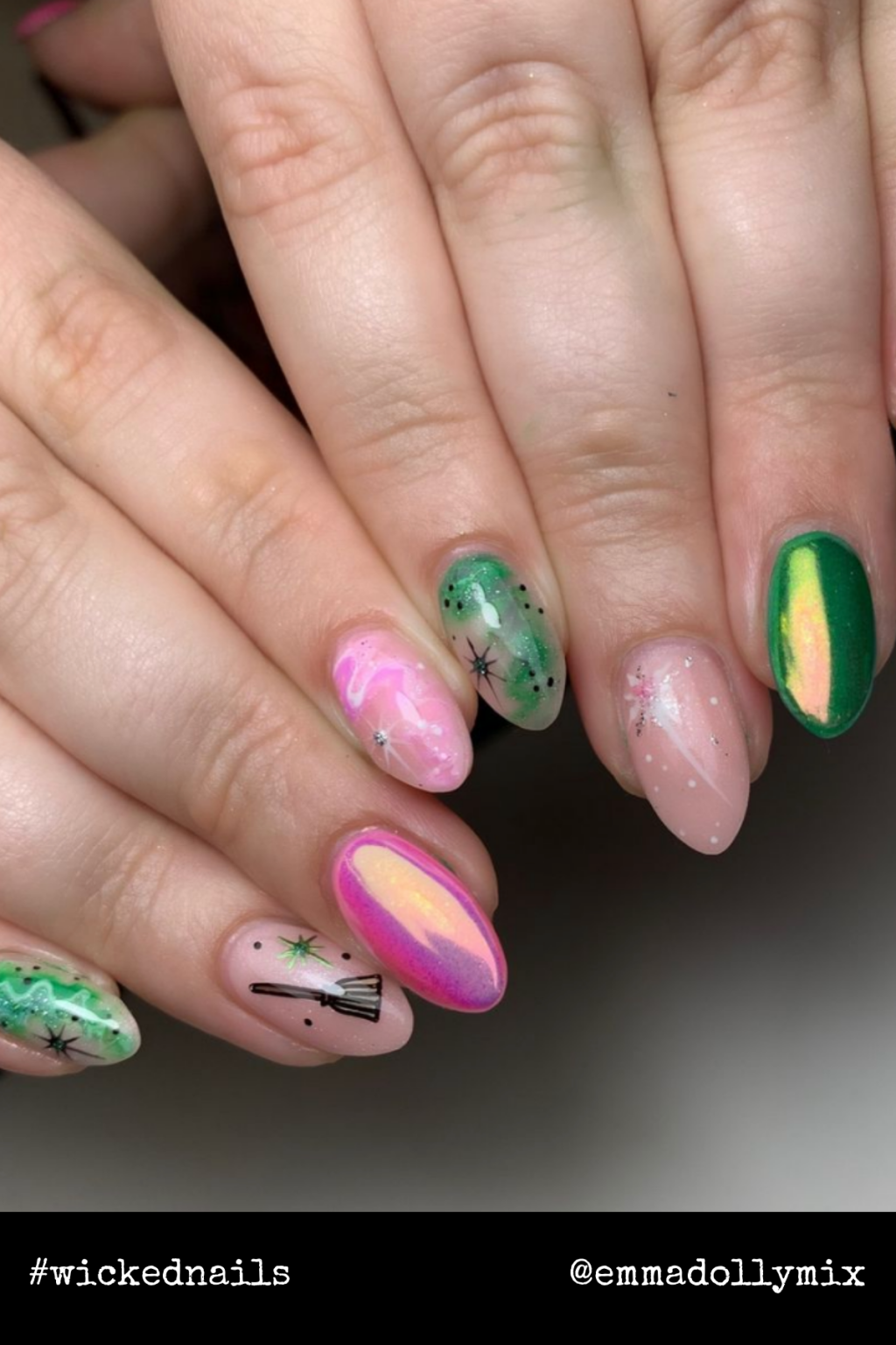 20 Spellbinding Wicked Nail Art Ideas Inspired by Glinda and Elphaba