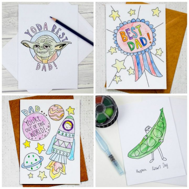 8 Fun Father's Day Cards that You Can Print and Color